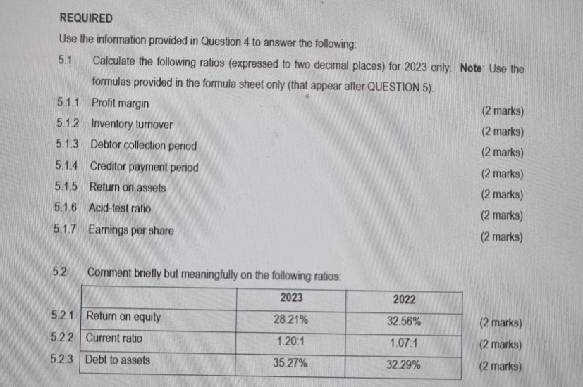 Solved REQUIREDUse the information provided in Question 4 | Chegg.com