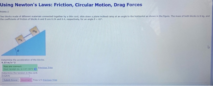 Solved Using Newton's Laws: Friction, Circular Motion, Drag | Chegg.com