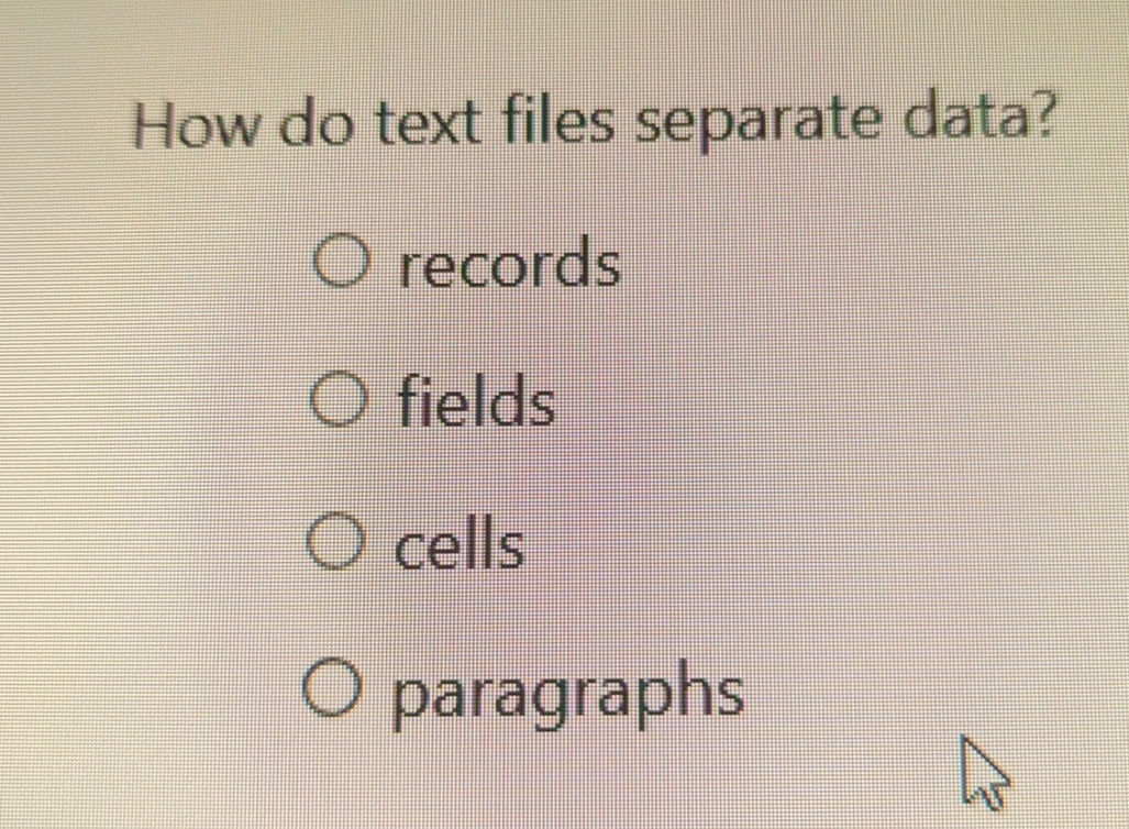Solved How do text files separate | Chegg.com