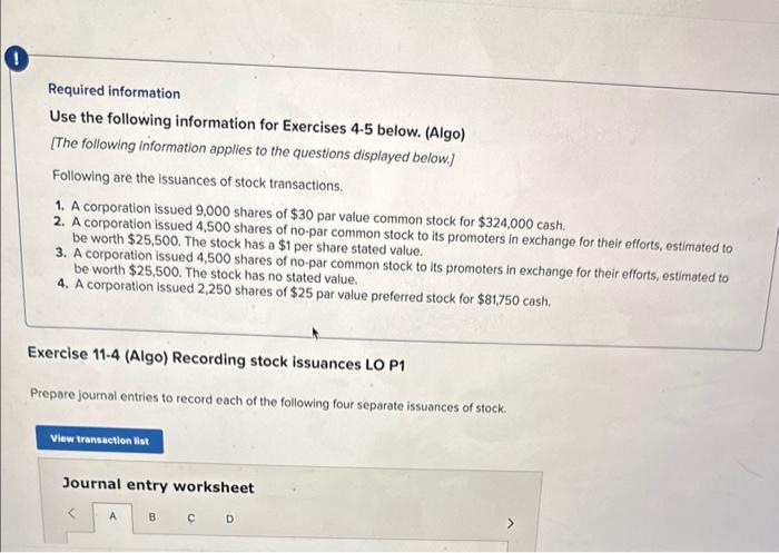 Solved Required information Use the following information | Chegg.com