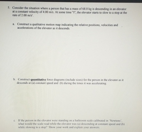 Solved Consider the situation where a person that has a mass | Chegg.com