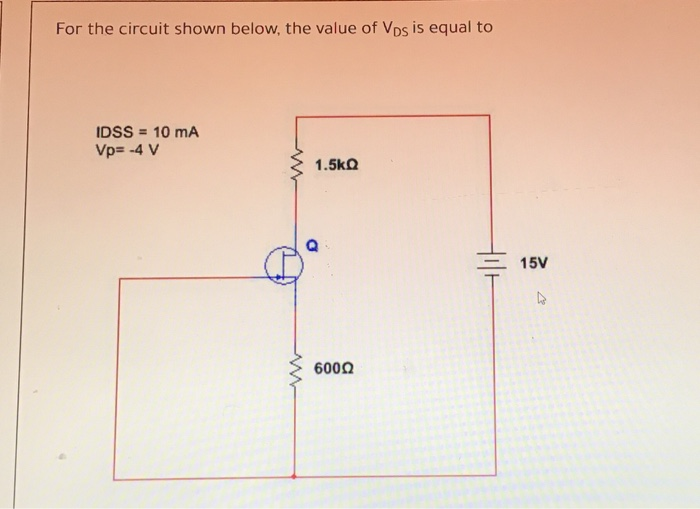 Solved For the circuit shown below, the value of Vps is | Chegg.com