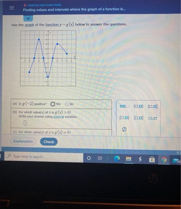 Solved Ographs And Functions Finding Values And Intervals 
