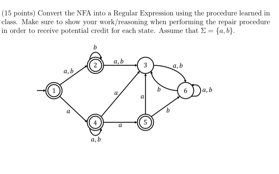 Solved (15 ﻿points) ﻿Convert the NFA into a Regular | Chegg.com
