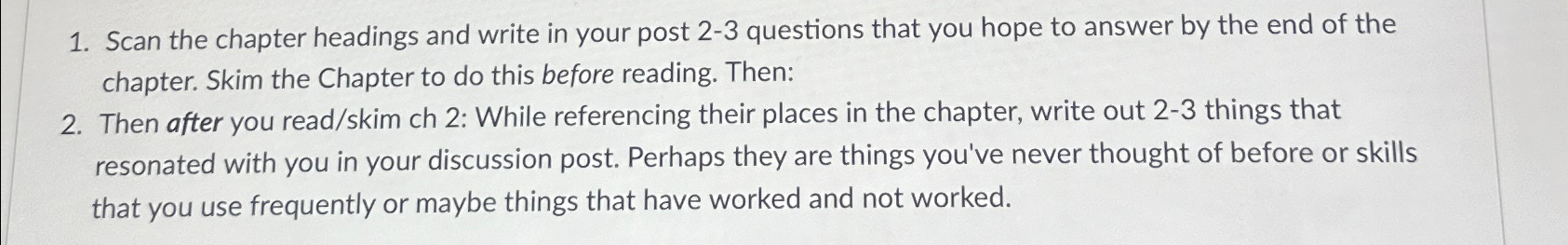Solved Scan the chapter headings and write in your post 2-3 | Chegg.com
