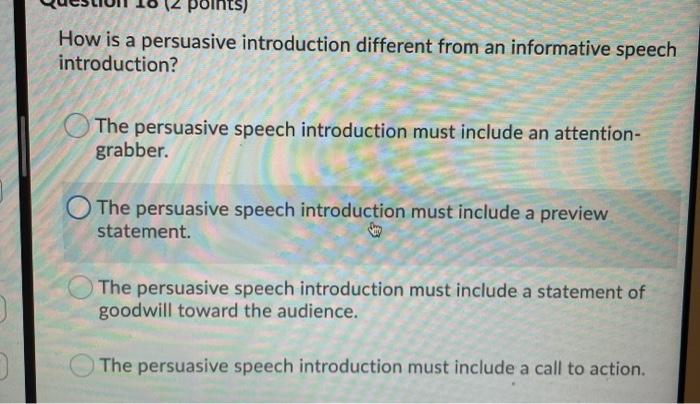 Solved point How is a persuasive introduction different from | Chegg.com