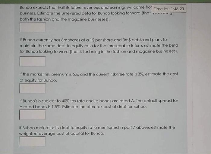 Solved The outcome of a regression of Buhoo monthly stock | Chegg.com