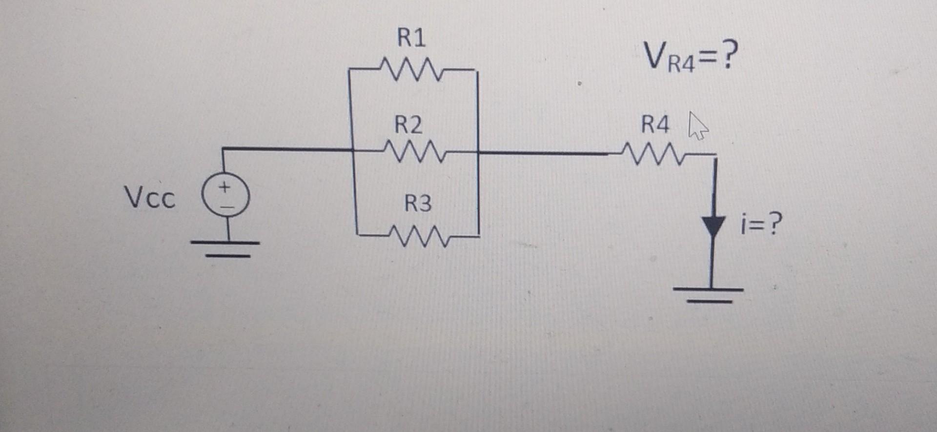 Solved find the voltage over R4 and current i. 0.25a 3.5v | Chegg.com