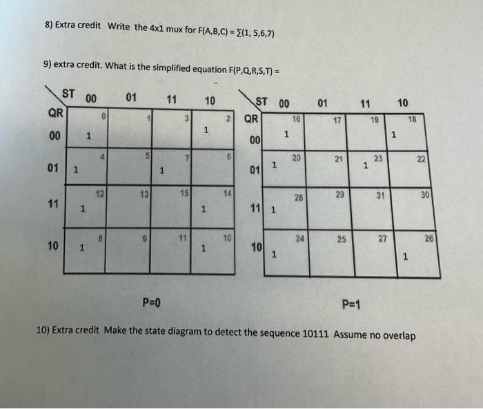 Solved 8) Extra credit Write the 4×1 mux for | Chegg.com