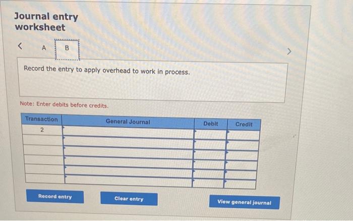 Journal entry worksheet Journal entry | Chegg.com