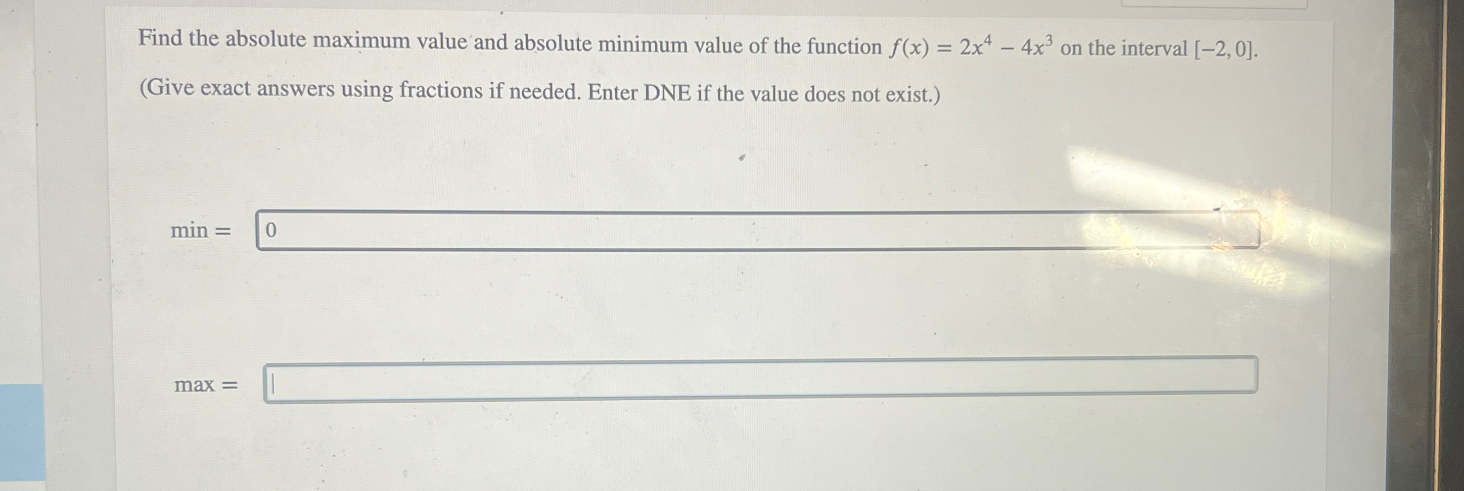 Solved Find the absolute maximum value and absolute minimum | Chegg.com