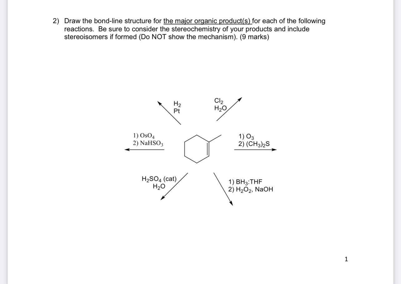 Solved Draw the bond-line structure for the major organic | Chegg.com