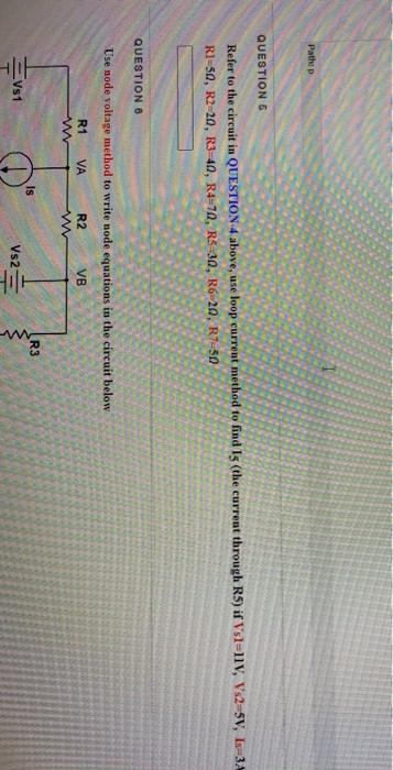 Solved Pathp QUESTION 6 Refer to the circuit in QUESTION 4 | Chegg.com