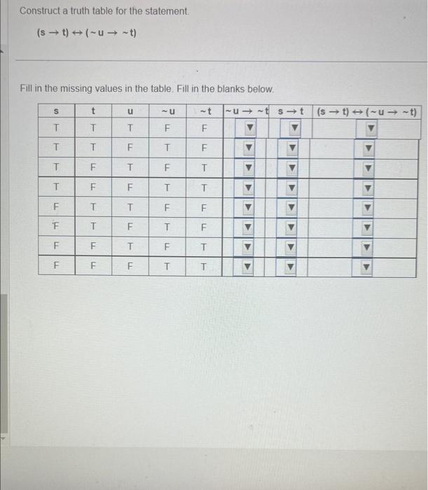 Solved Construct a truth table for the statement. | Chegg.com