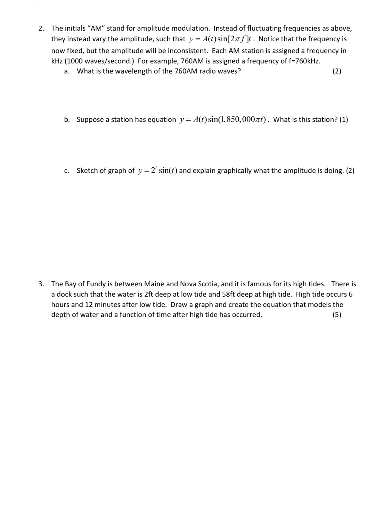 Solved The initials "AM" ﻿stand for amplitude modulation. | Chegg.com