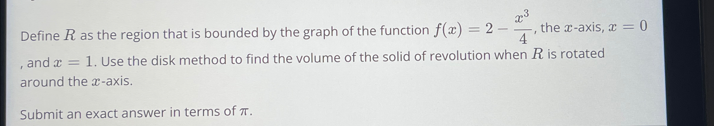 Solved Define R ﻿as the region that is bounded by the graph | Chegg.com