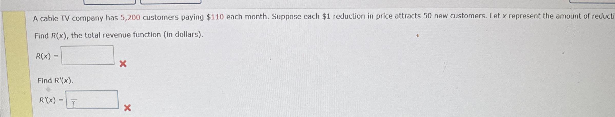 Solved A cable TV company has 5,200 ﻿customers paying $110 | Chegg.com