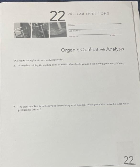 Solved PRE-LAB QUESTIONS Name Lob Partnes, Trstructor Date | Chegg.com