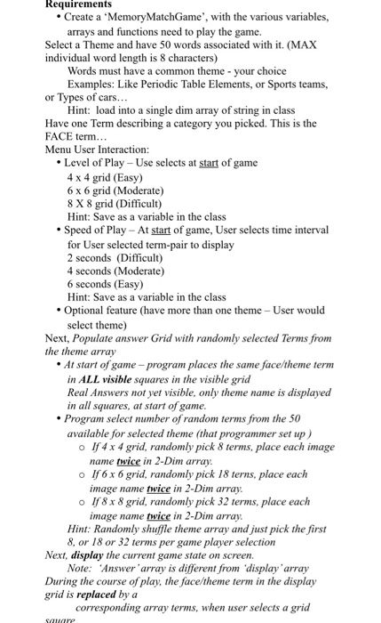 Solved memory matching game in C++ please help!! please dont | Chegg.com
