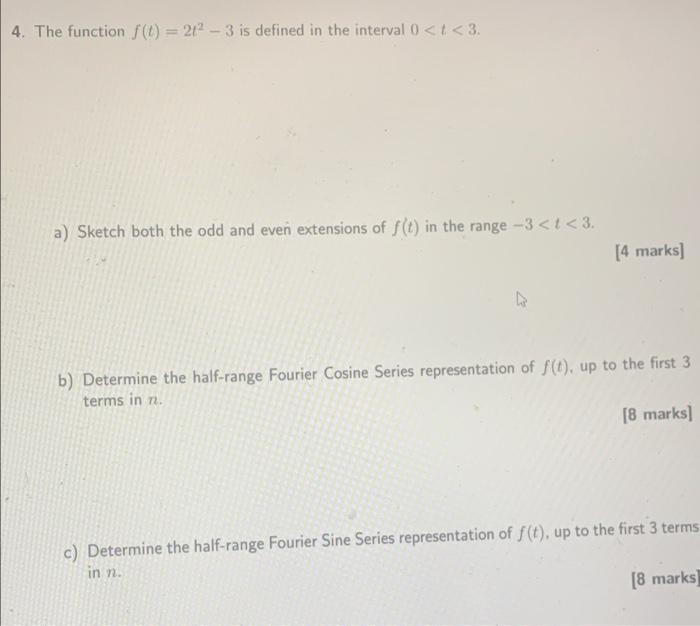 Solved 4. The function f(1) = 2/2 - 3 is defined in the | Chegg.com