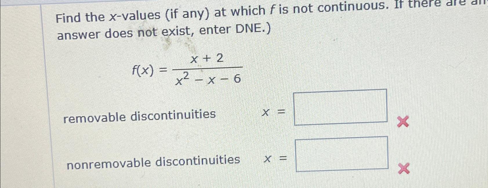 Solved Find the x-values (if any) ﻿at which f ﻿is not | Chegg.com