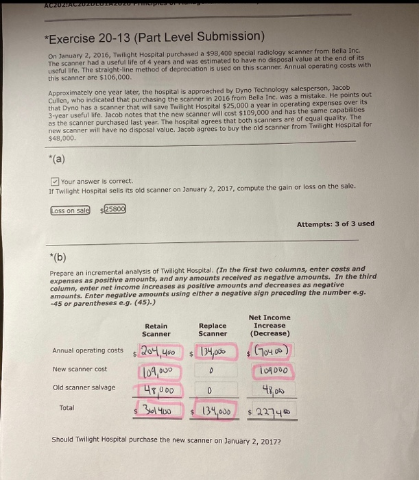 Solved ACZUZNACZUZU BORSATU *Exercise 20-13 (Part Level | Chegg.com
