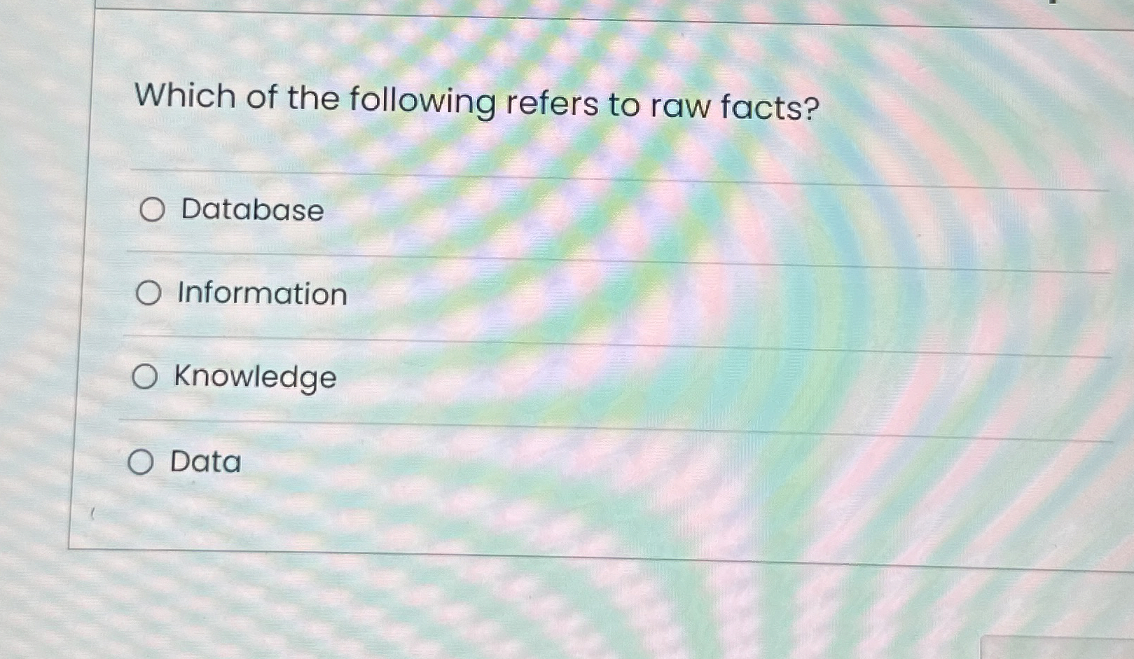 Solved Which of the following refers to raw | Chegg.com