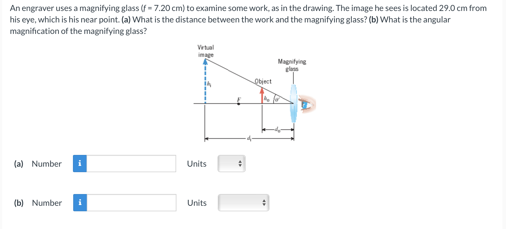 Solved An engraver uses a magnifying glass | Chegg.com