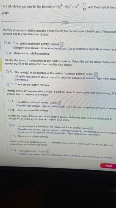 Solved Find all relative extrema for the function | Chegg.com