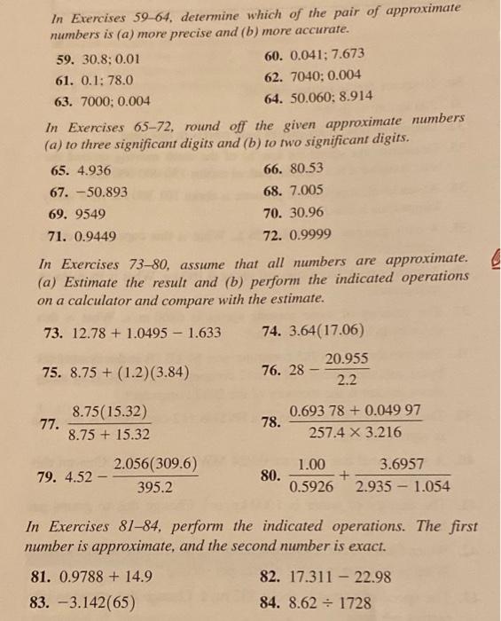 Solved In Exercises 59-64, determine which of the pair of | Chegg.com