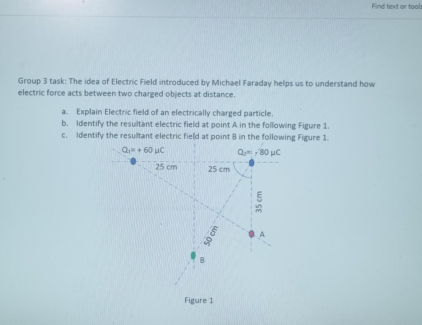 Solved Find text or tools Group 3 task: The idea of Electric | Chegg.com