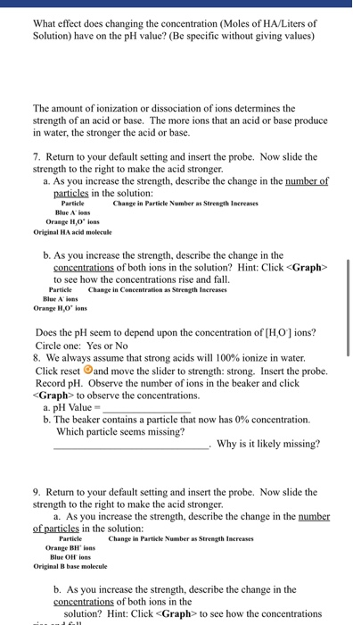 Part 2 Concentration vs. Strength 1. Click to see | Chegg.com
