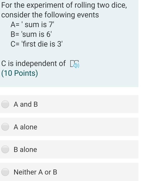 Solved For the experiment of rolling two dice consider the | Chegg.com