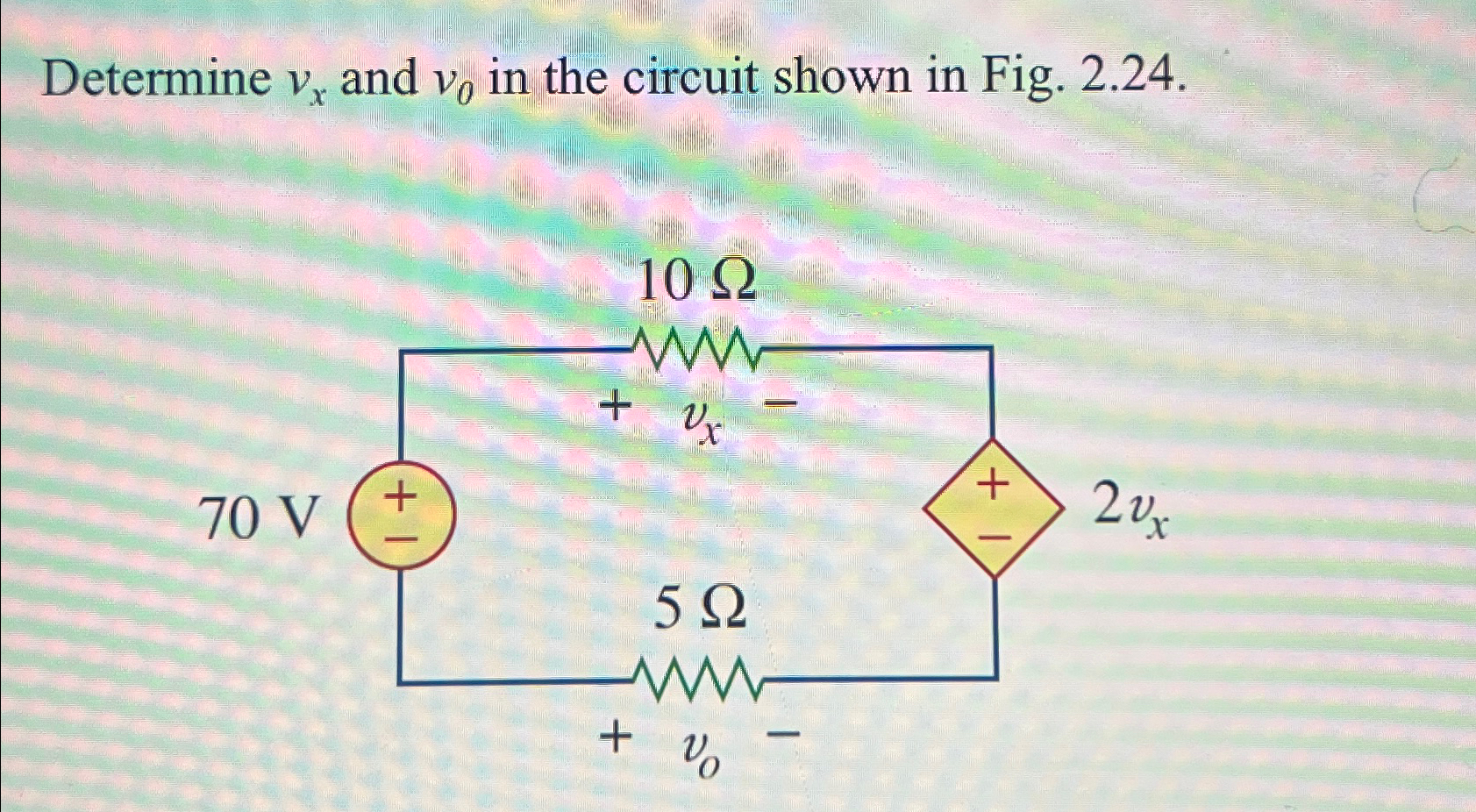 Solved Determine vx ﻿and v0 ﻿in the circuit shown in Fig. | Chegg.com