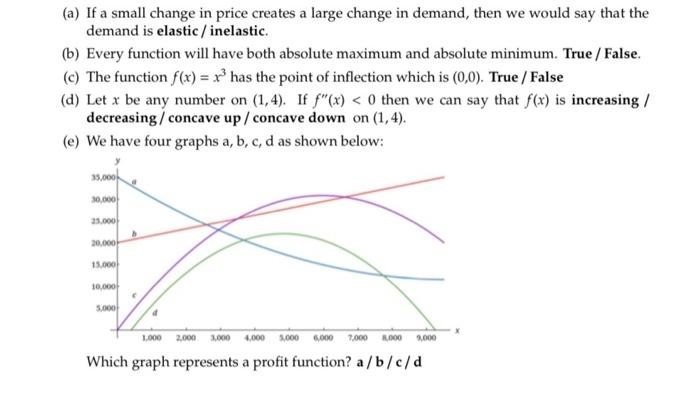 Solved (a) If a small change in price creates a large change | Chegg.com