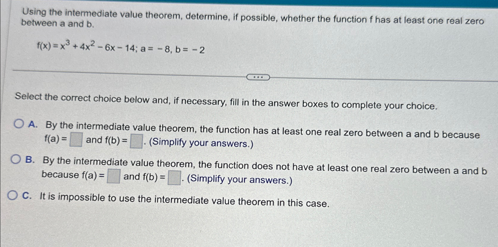 Solved Using the intermediate value theorem, determine, if | Chegg.com