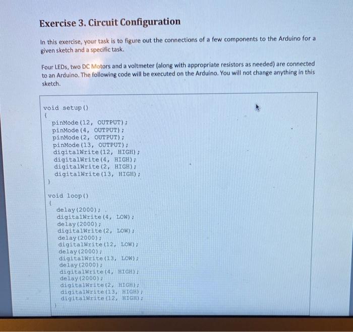 Solved Exercise 3. Circuit Configuration In this exercise, | Chegg.com