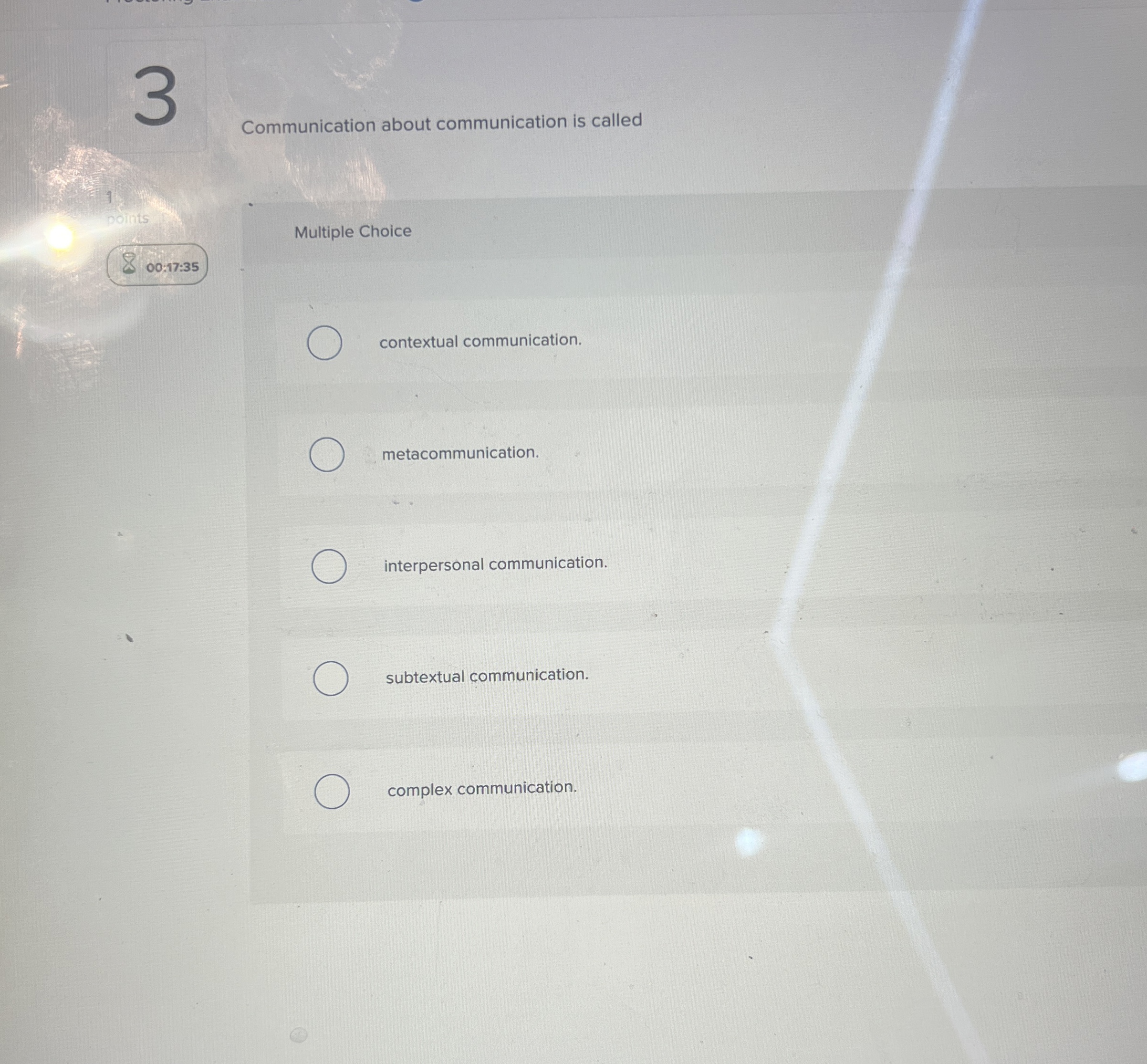 Solved Communication about communication is calledMultiple | Chegg.com