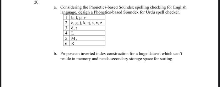 Solved a. Considering the Phonetics-based Soundex spelling | Chegg.com