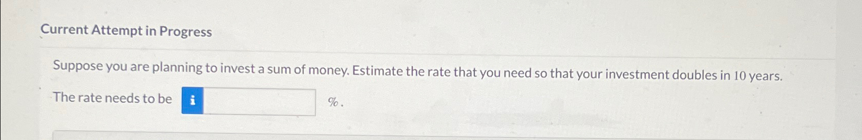 Solved Current Attempt in ProgressSuppose you are planning | Chegg.com