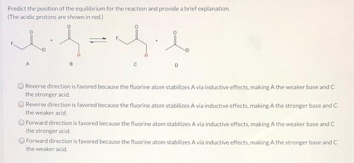 Solved Predict the position of the equilibrium for the | Chegg.com