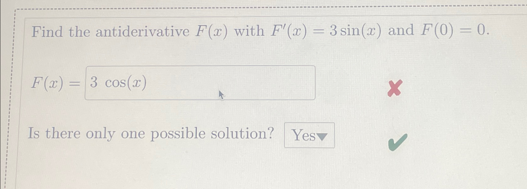 Solved poolFind the antiderivative F(x) ﻿with F'(x)=3sin(x) | Chegg.com