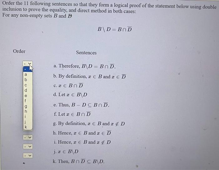 Solved Order the 11 following sentences so that they form a | Chegg.com