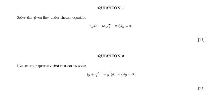 Solved Solve the given first-order linear equation | Chegg.com