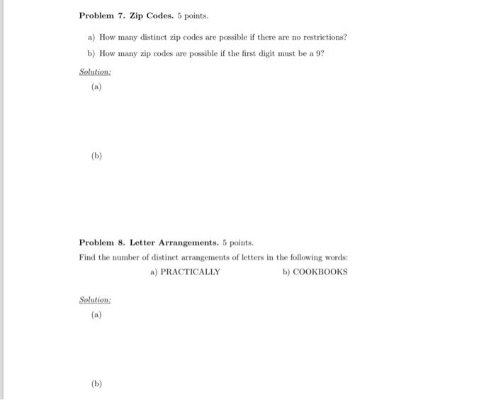 Solved May someone please walk me through how to solve 1 Zip | Chegg.com