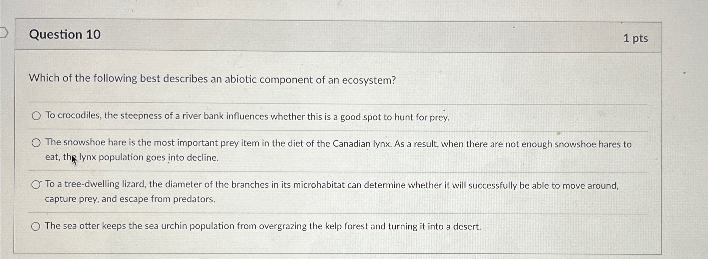 Solved Question 101ptsWhich of the following best describes | Chegg.com