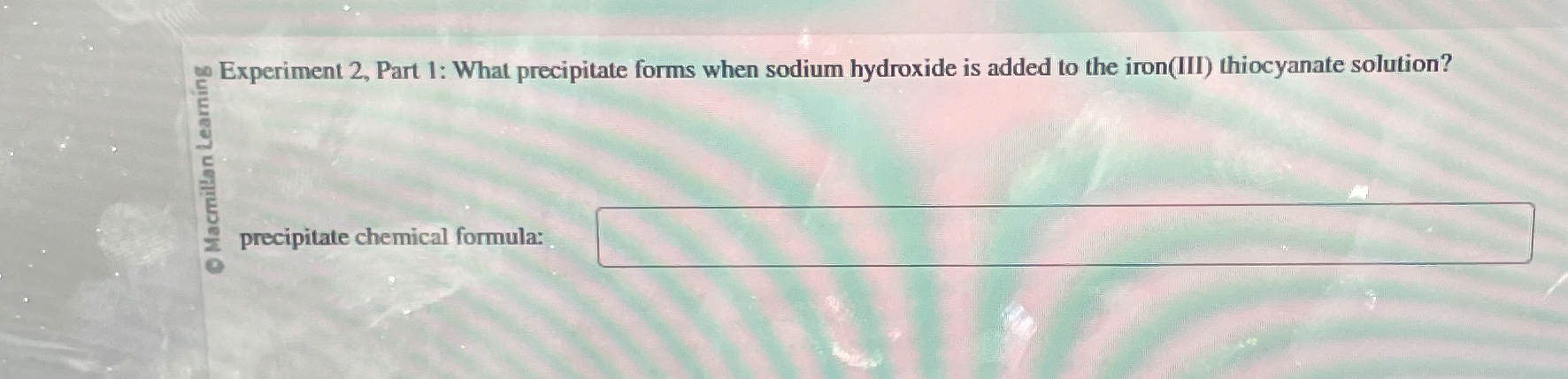 Solved 5 ﻿Experiment 2, ﻿Part 1: What precipitate forms when | Chegg.com