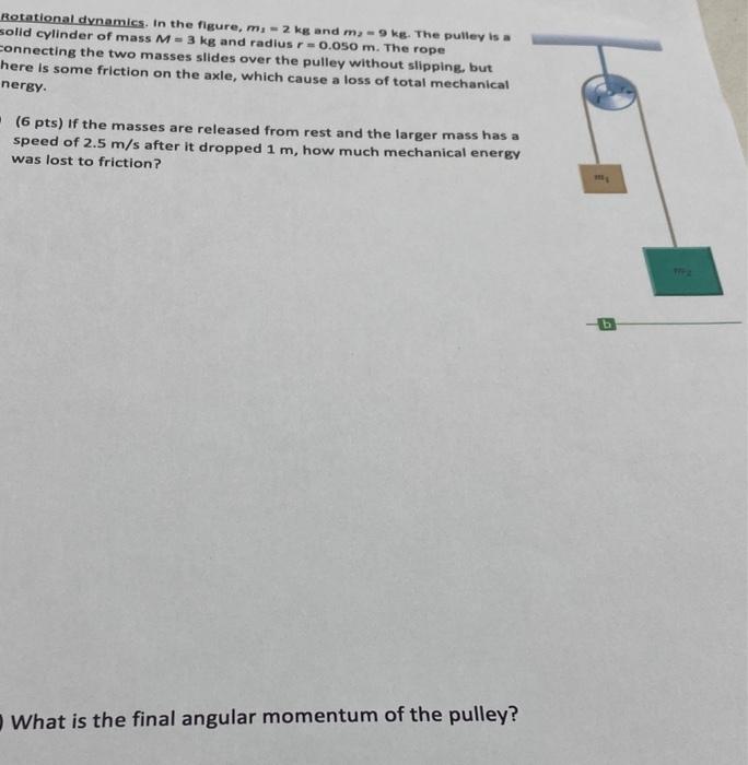 Solved Rotational dynamics. In the figure, m3=2 kg and mz=9 | Chegg.com