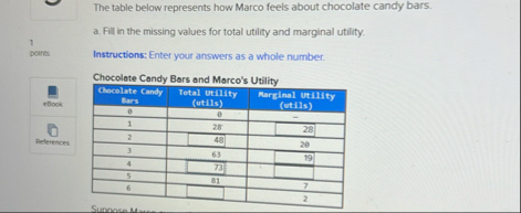 The table below represents how Marco feels about | Chegg.com