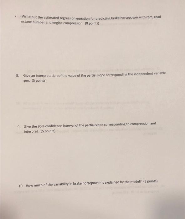 Solved The brake horsepower developed by an automobile | Chegg.com